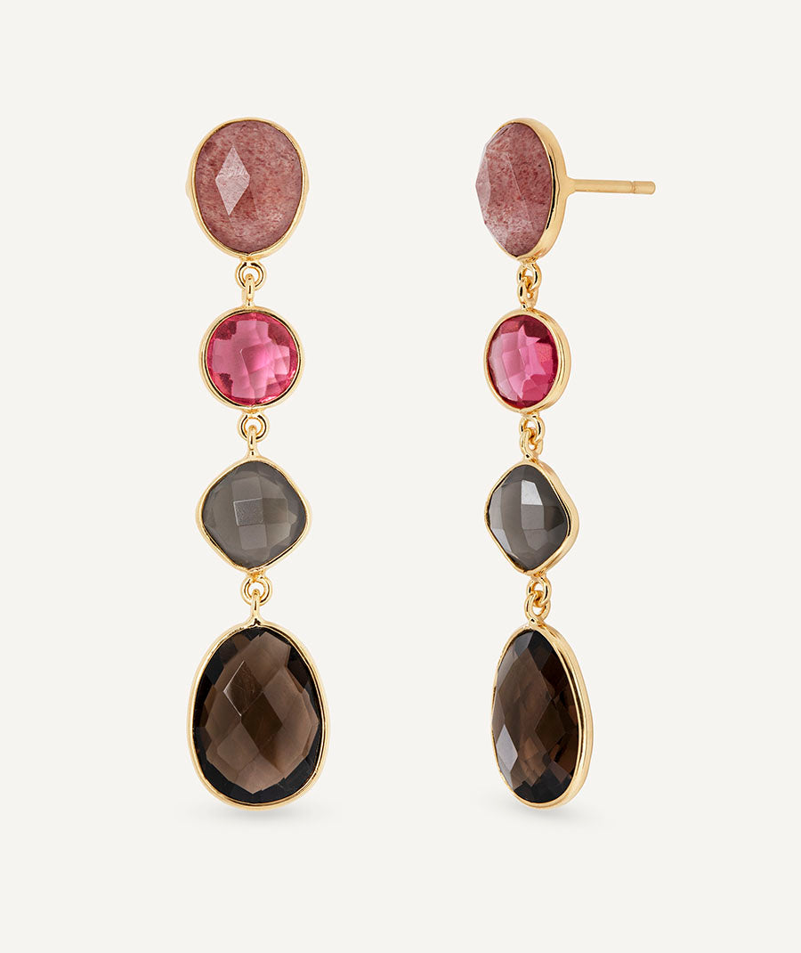 Earrings Rosé Bruma long with natural stones | VIDAL & VIDAL